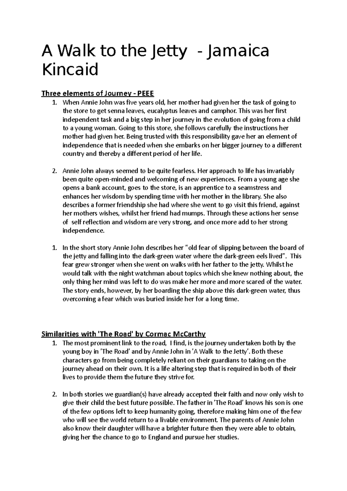 A Walk to the Jetty - aantekeningen poëzie - A Walk to the Jetty ...