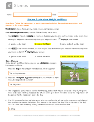 Uniform Circular Motion SE - Gizmo Help - Name: Date: Student ...