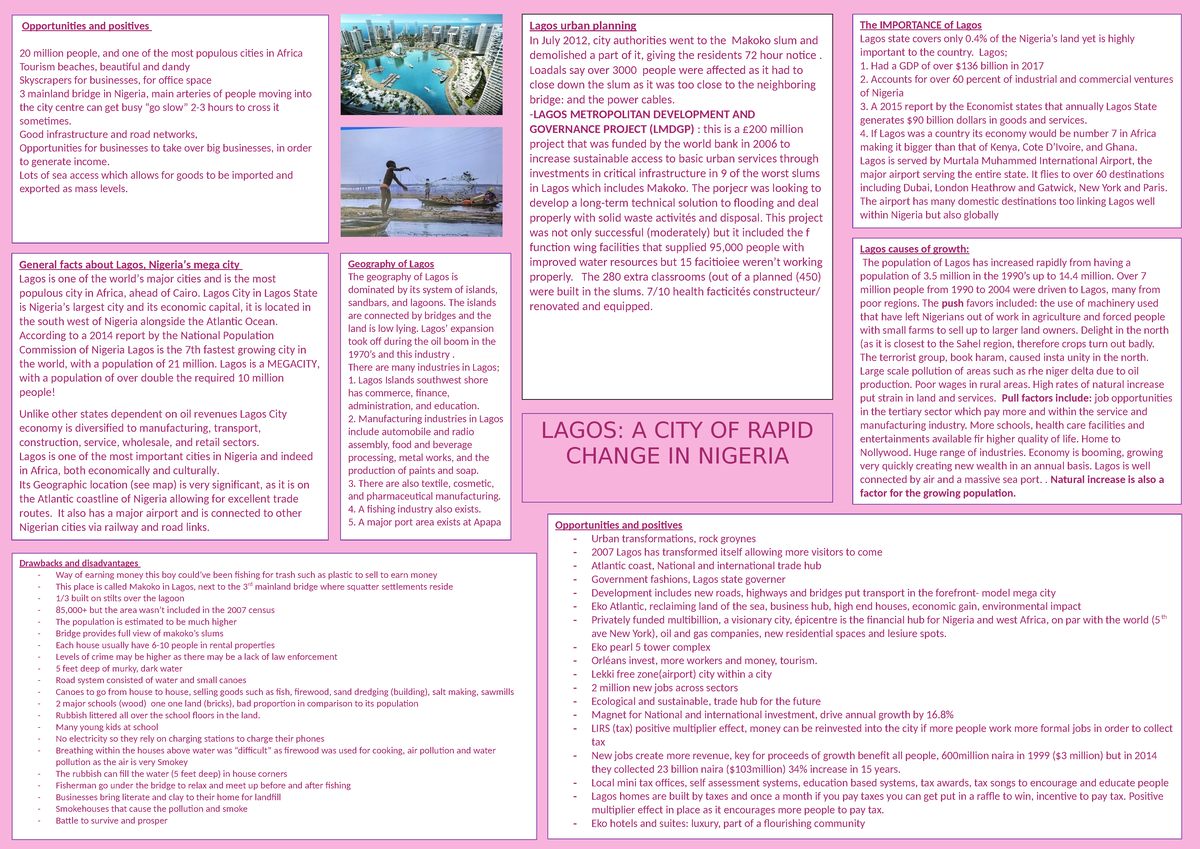 Lagos - LAGOS: A CITY OF RAPID CHANGE IN NIGERIA Opportunities and ...