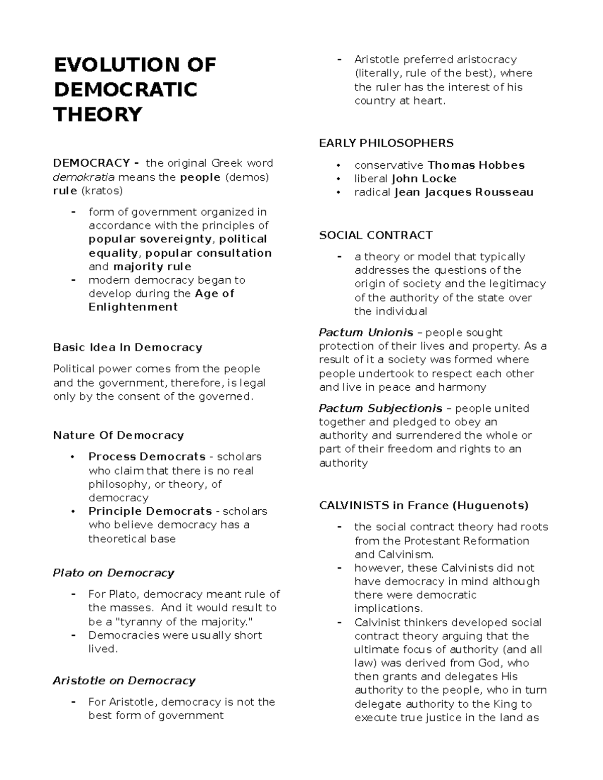 Evolution OF Democratic Theory - EVOLUTION OF DEMOCRATIC THEORY ...
