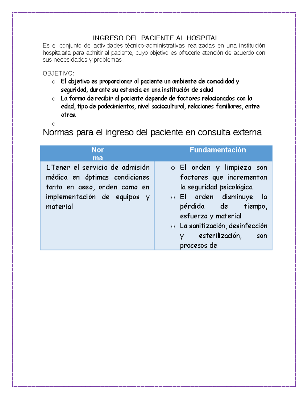 Ingreso DEL Paciente AL Hospital - INGRESO DEL PACIENTE AL HOSPITAL Es ...
