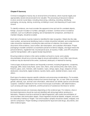 Chapter 6 Study Guide - In solving cases, investigators rely on both ...