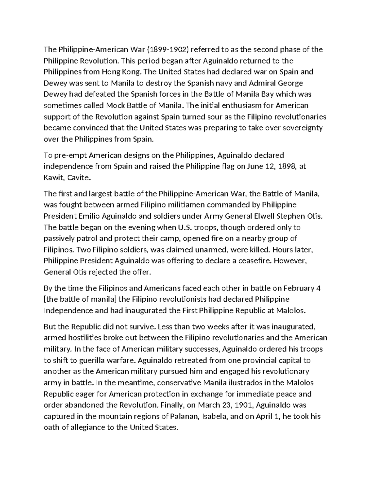 The Philippine American War - The Philippine-American War (1899-1902 ...