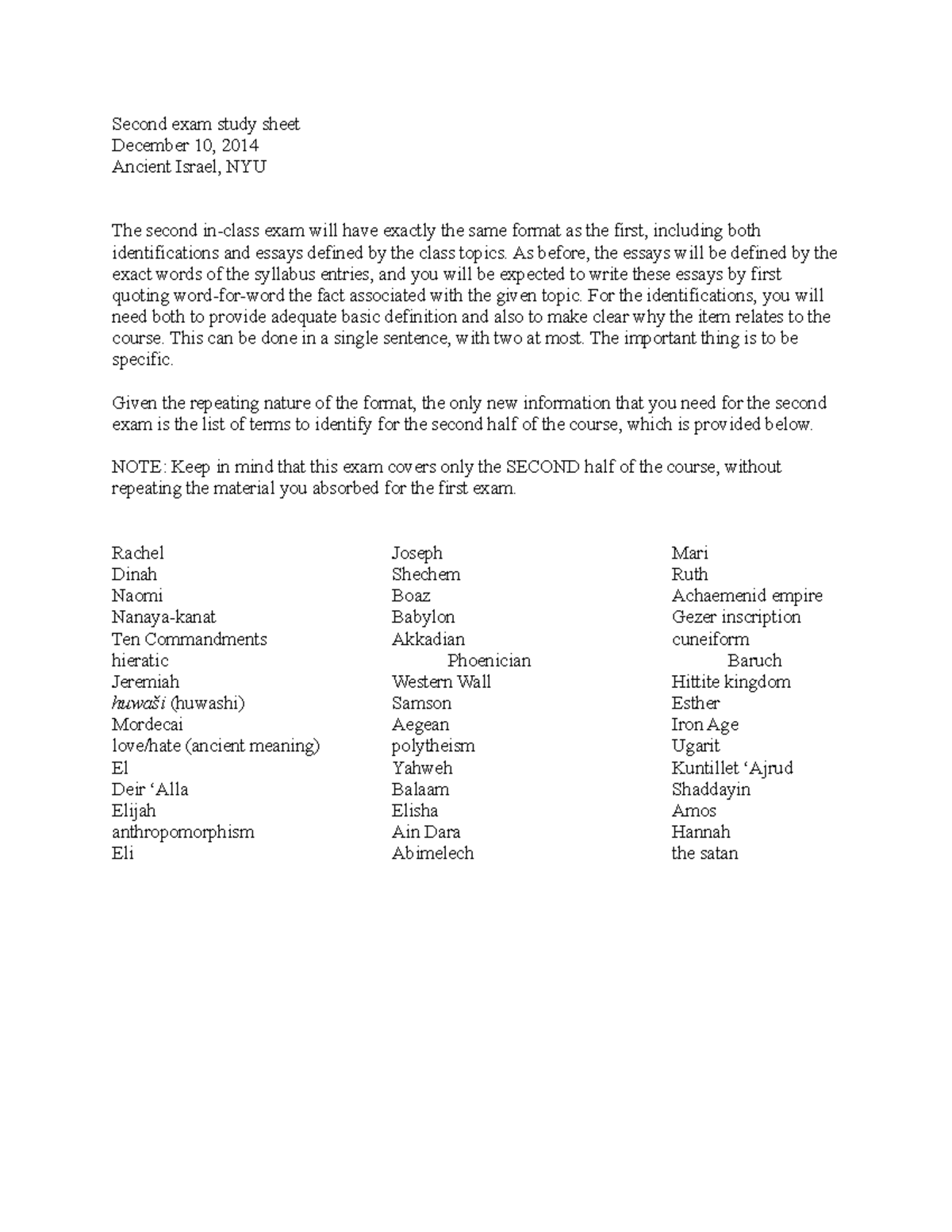 Second+exam+study+sheet - Second exam study sheet December 10, 2014 ...