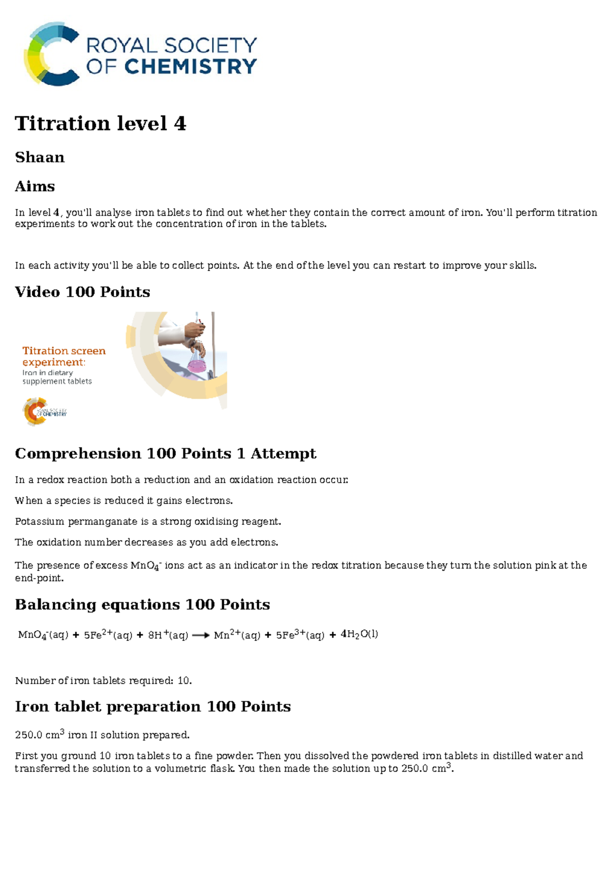 Titration level 4 labnotebook - Titration level 4 Shaan Aims In level 4 ...