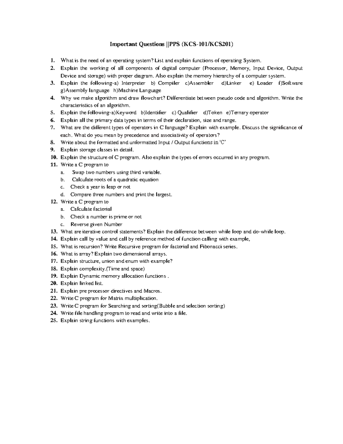 Set 1 Important Questions for all students - Important Questions ||PPS ...