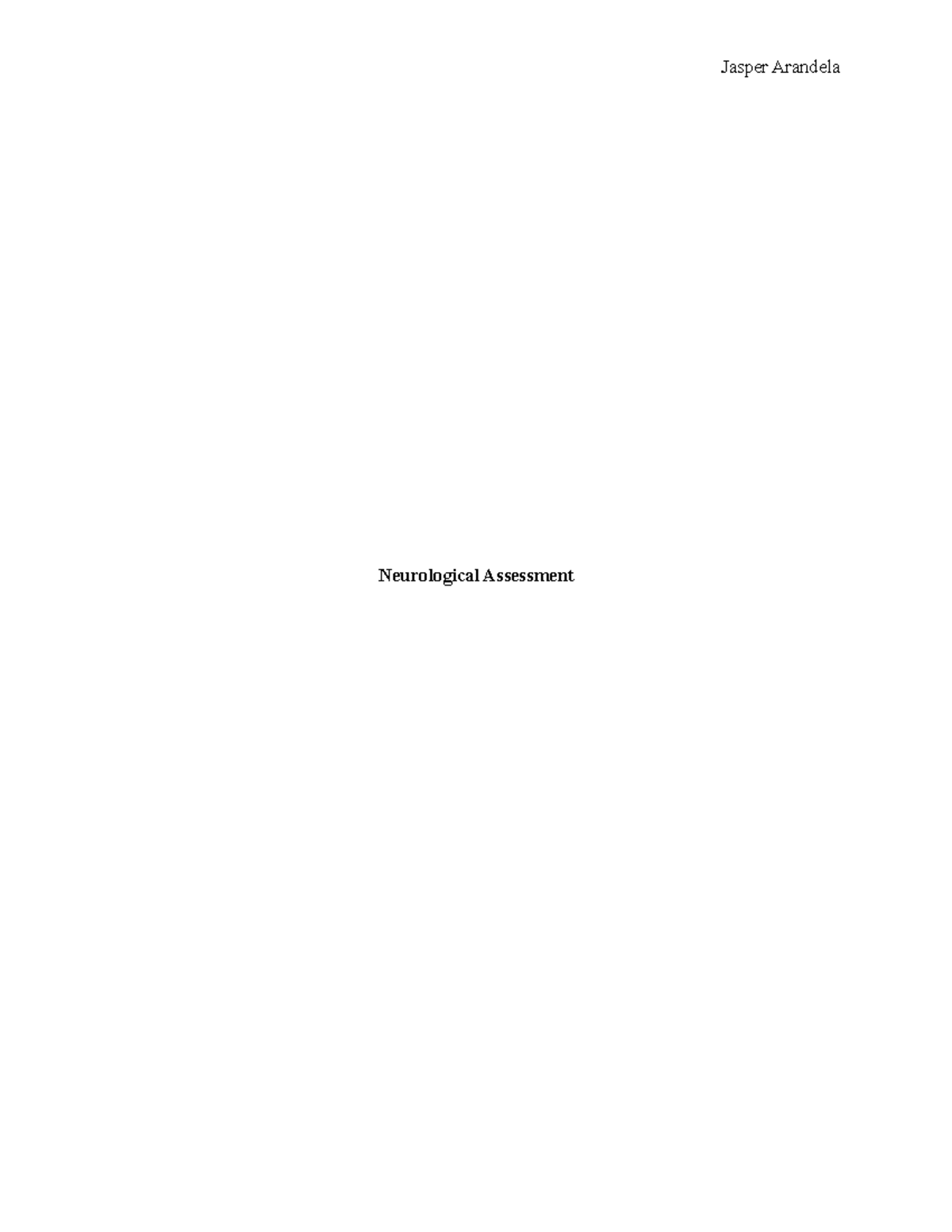 Neuro Assessment Subjective and Objective - Jasper Arandela ...