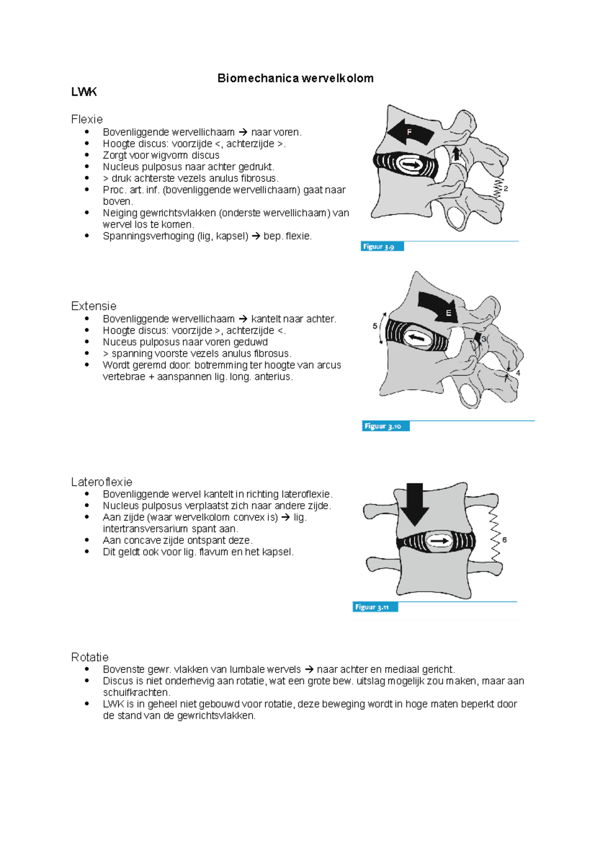Samenvatting Bewegingsleer - Biomechanica wervelkolom - Biomechanica ...