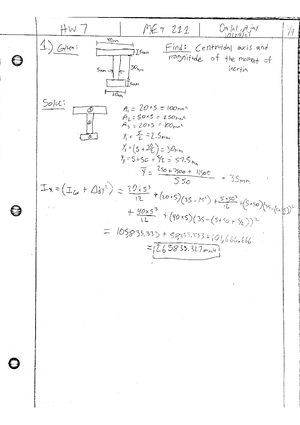 HW 1 current - Homework 1 - MET 211, Applied Strength of Materials HW 1 ...