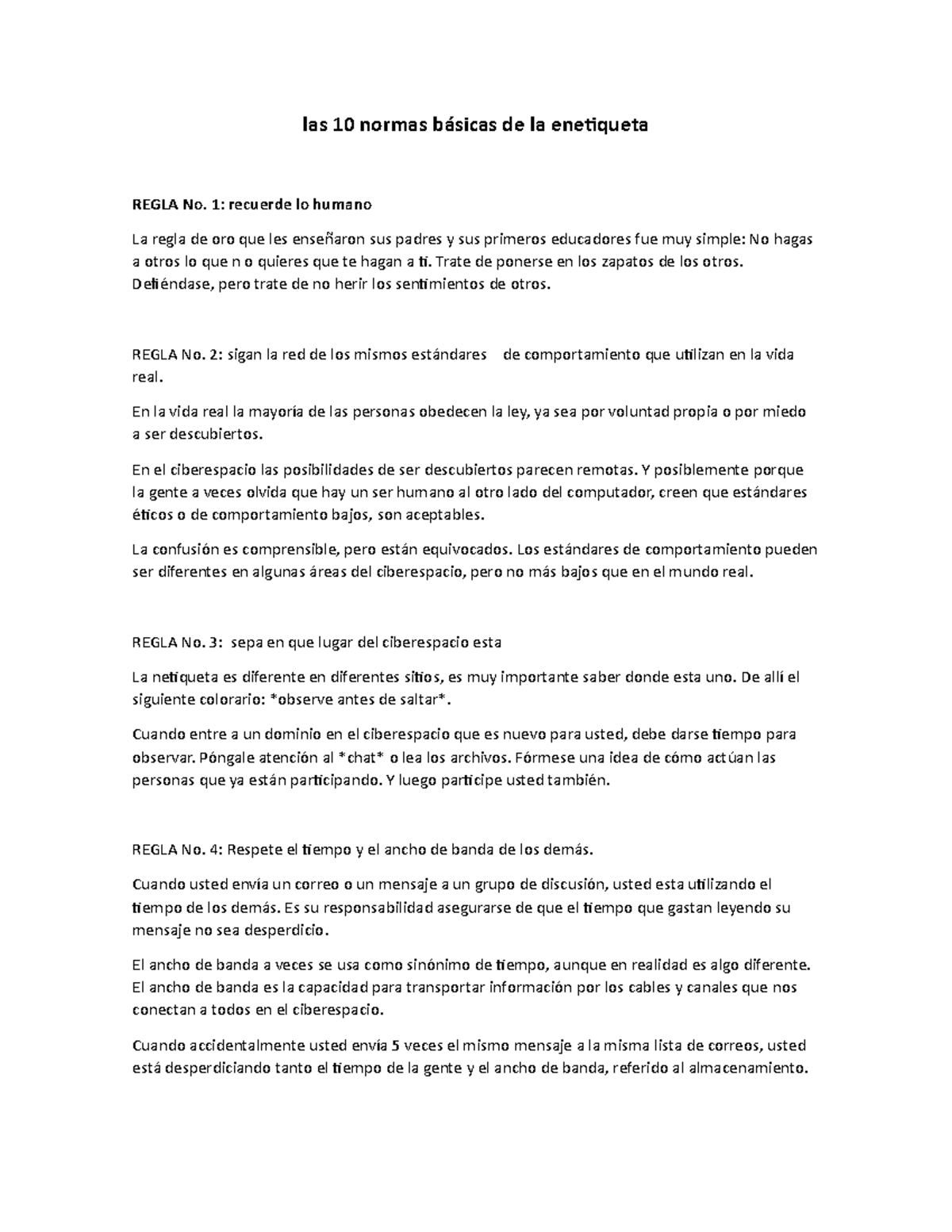 Las 10 normas básicas de la enetiqueta - 1: recuerde lo humano La regla ...