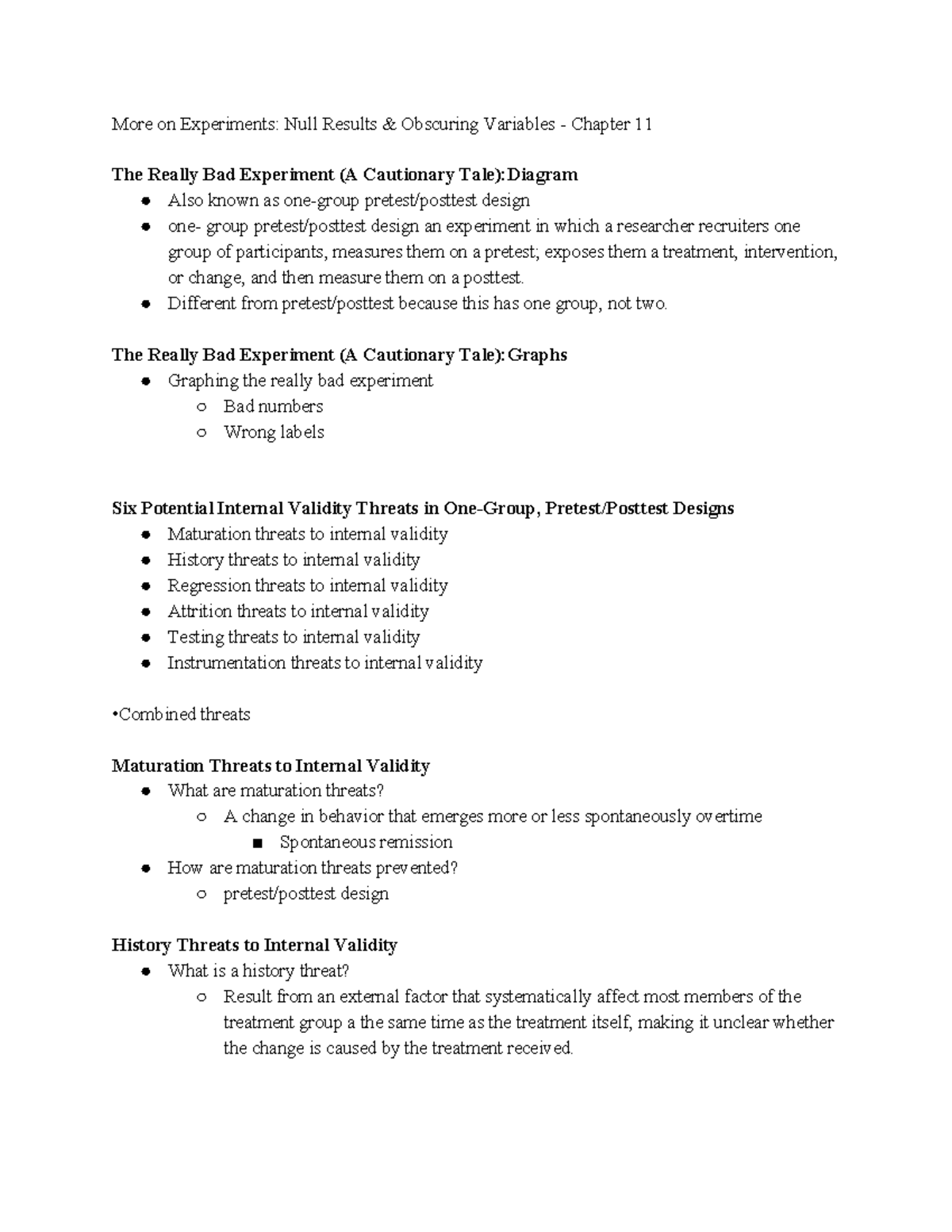 More on Experiments Null Results & Obscuring Variables - Chapter 11 - More on Experiments: Null ...