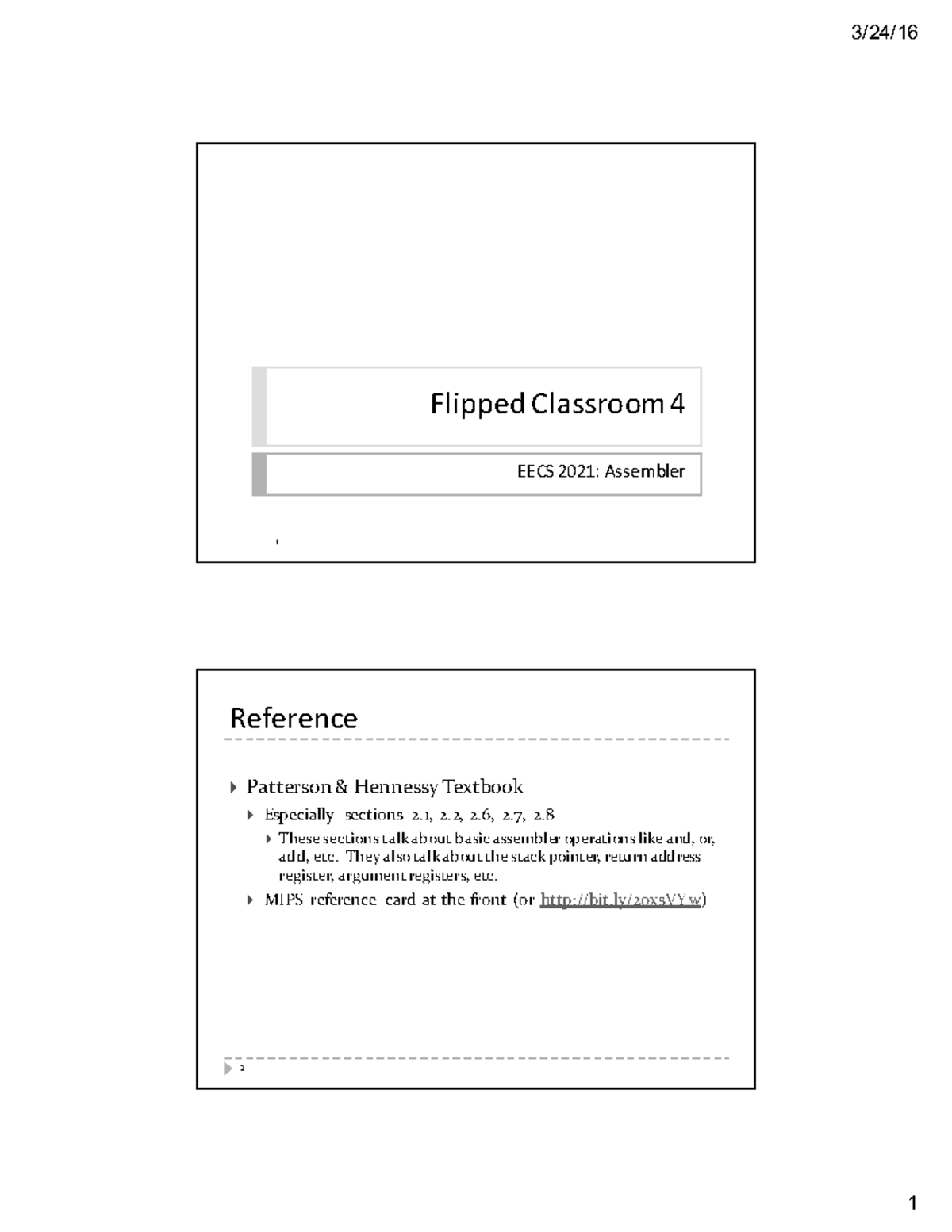 Flip Class 4 - Computer Organization 2021 - Flipped Classroom 4 EECS ...