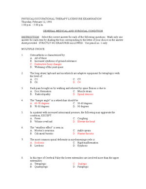 Sample/practice exam 2010, questions and answers - NPTE SAMPLE ...