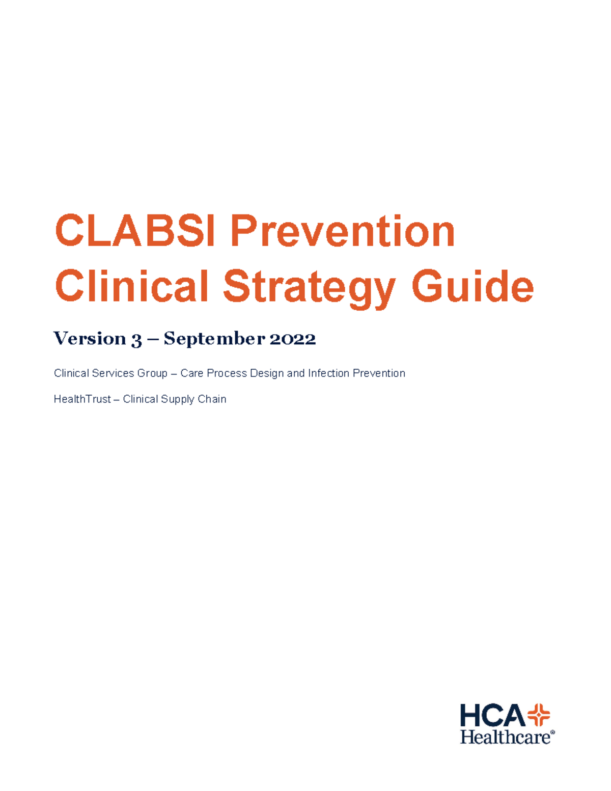 Clabsi Strategy Guide 092222 - CLABSI Prevention Clinical Strategy ...