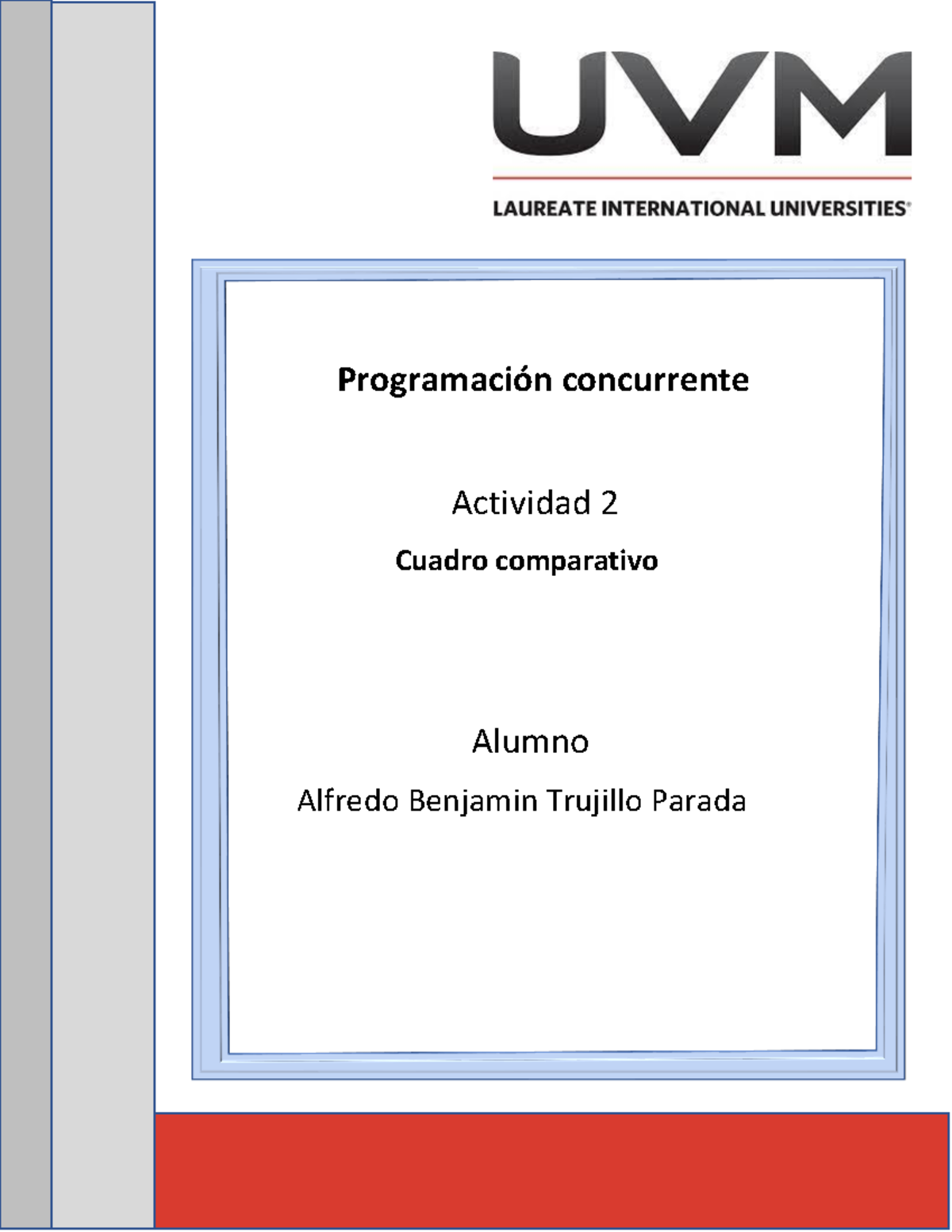 A2 ABTP - Actividad 2 - Programación concurrente Actividad 2 Cuadro comparativo Alumno Alfredo ...