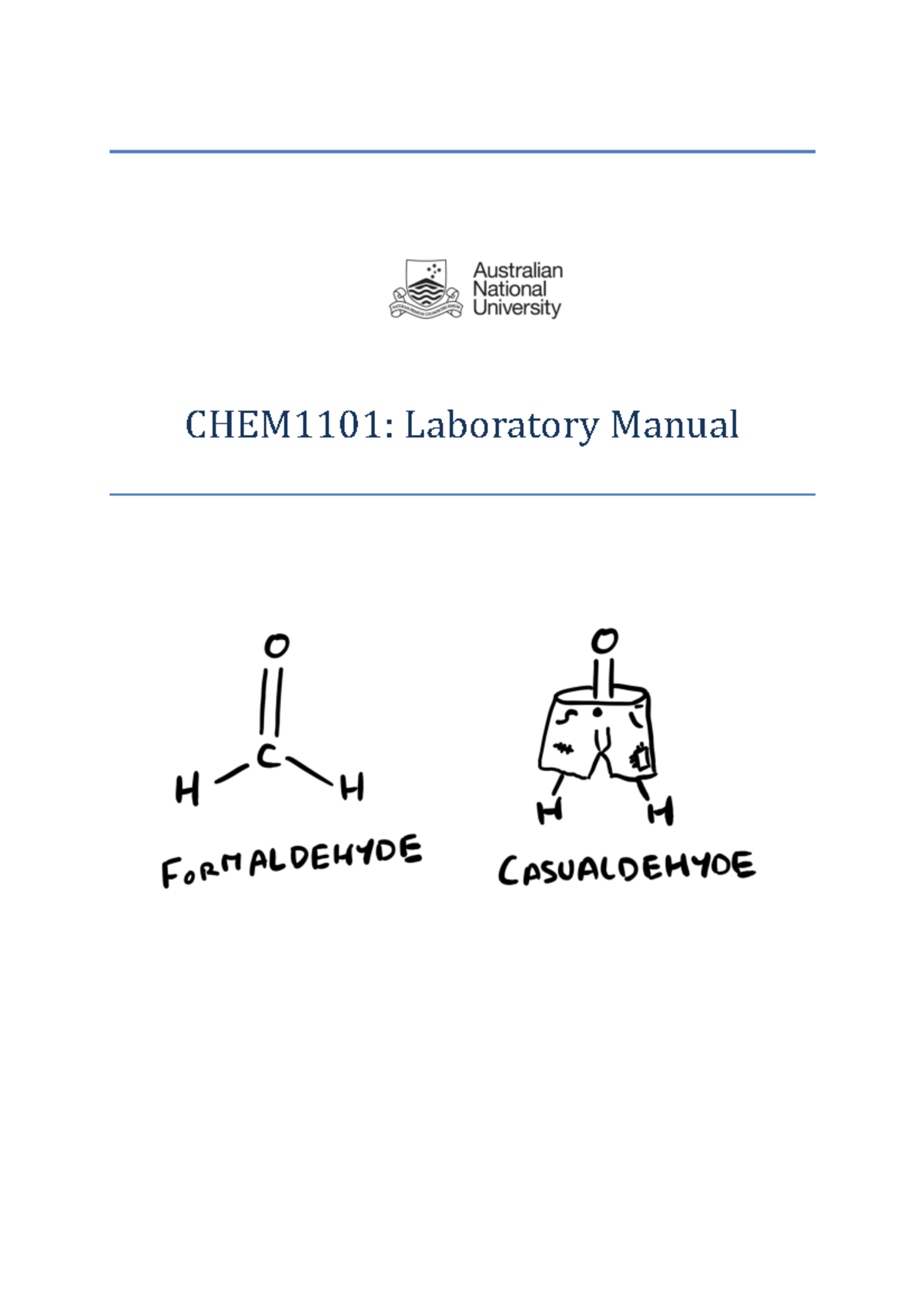 2023 CHEM1101 Lab Manual - CHEM1101: Laboratory Manual Table of ...