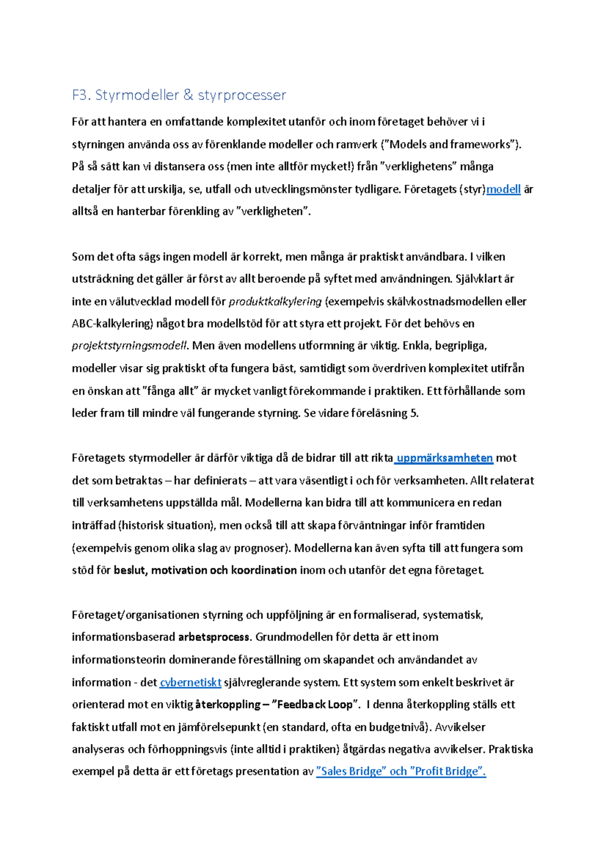 F3. Styrmodeller och styrprocesser - F3. Styrmodeller & styrprocesser ...