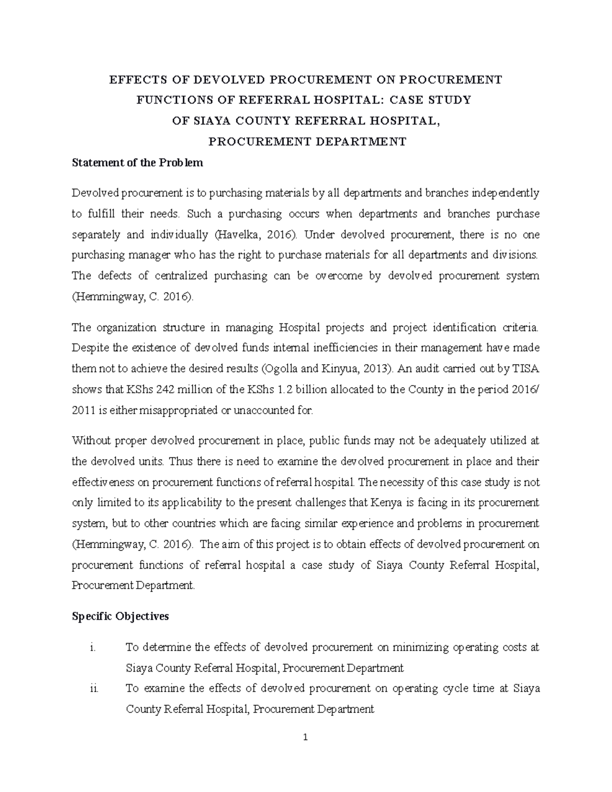 Devolved Procurement - hot - EFFECTS OF DEVOLVED PROCUREMENT ON ...
