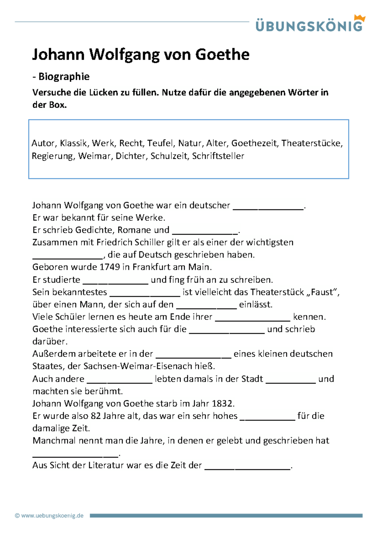 Goethe 1 - wise - Johann Wolfgang von Goethe - Biographie Versuche die ...