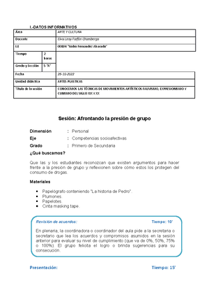 Sesion DE Aprendizaje Horizonte Medio primero b y c imprimir DOC ...
