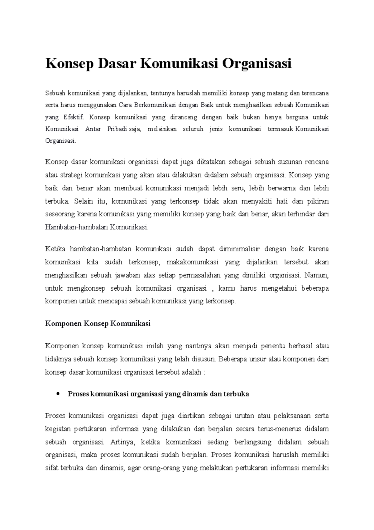 Konsep Dasar Komunikasi Organisasi Konsep Komunikasi Yang Dirancang Dengan Baik Bukan Hanya 