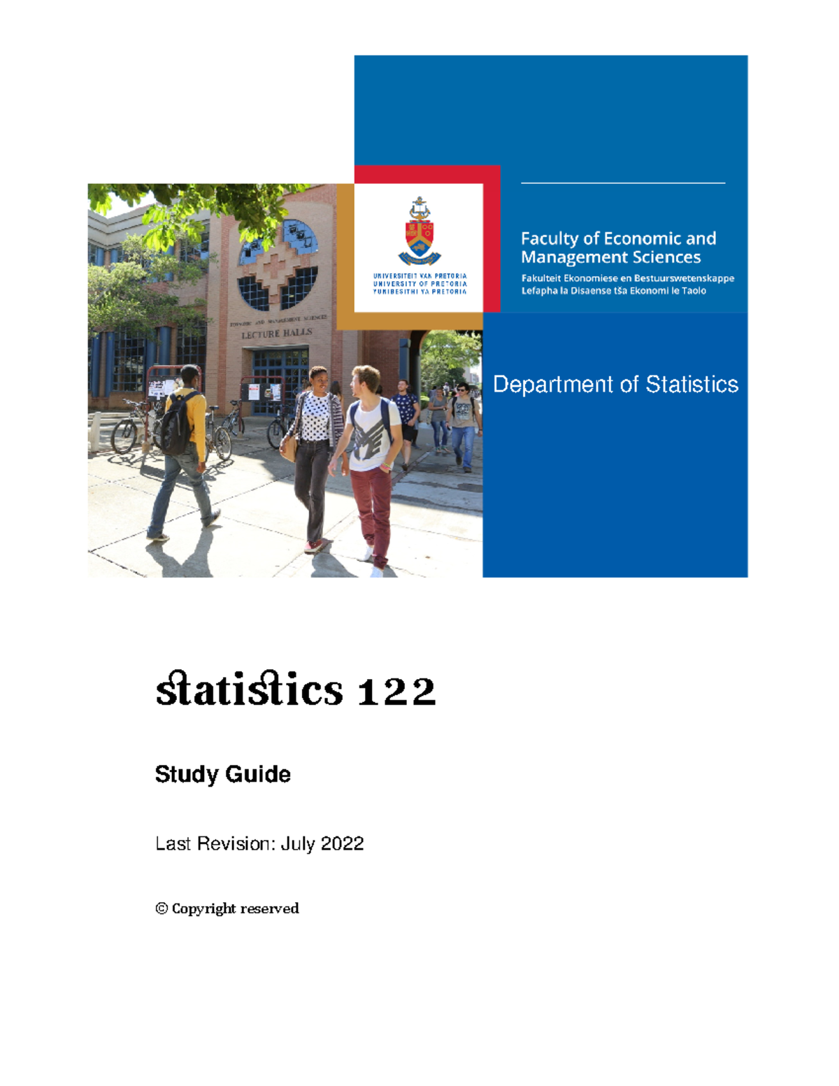 Study Guide - ÿatiÿics 122 Study Guide Last Revision: July 2022 ...
