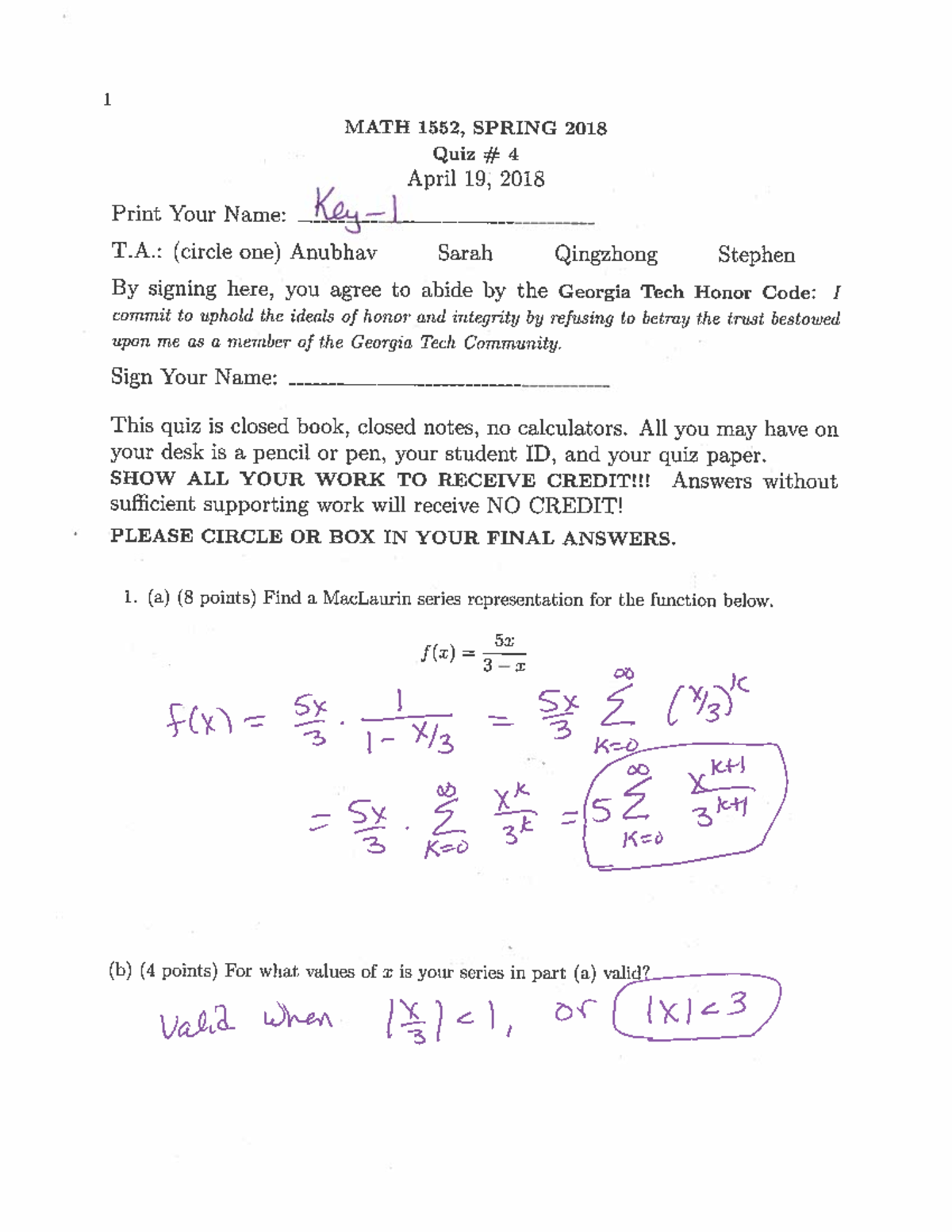 Quiz4 spr2018 - Practice Quizzes - MATH1552 - Studocu