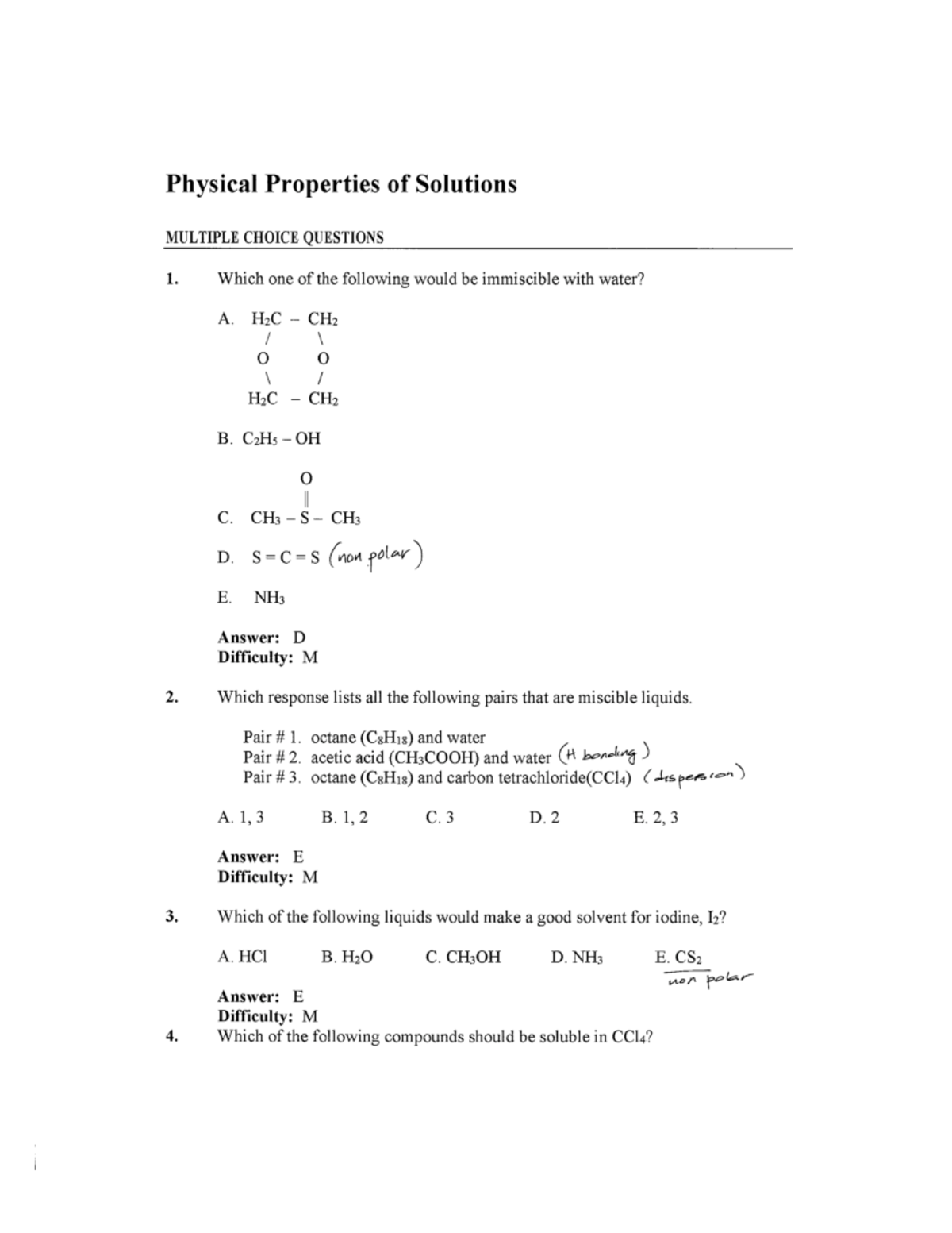 Physical Properties of Solutions - CHEM 1310 - Studocu