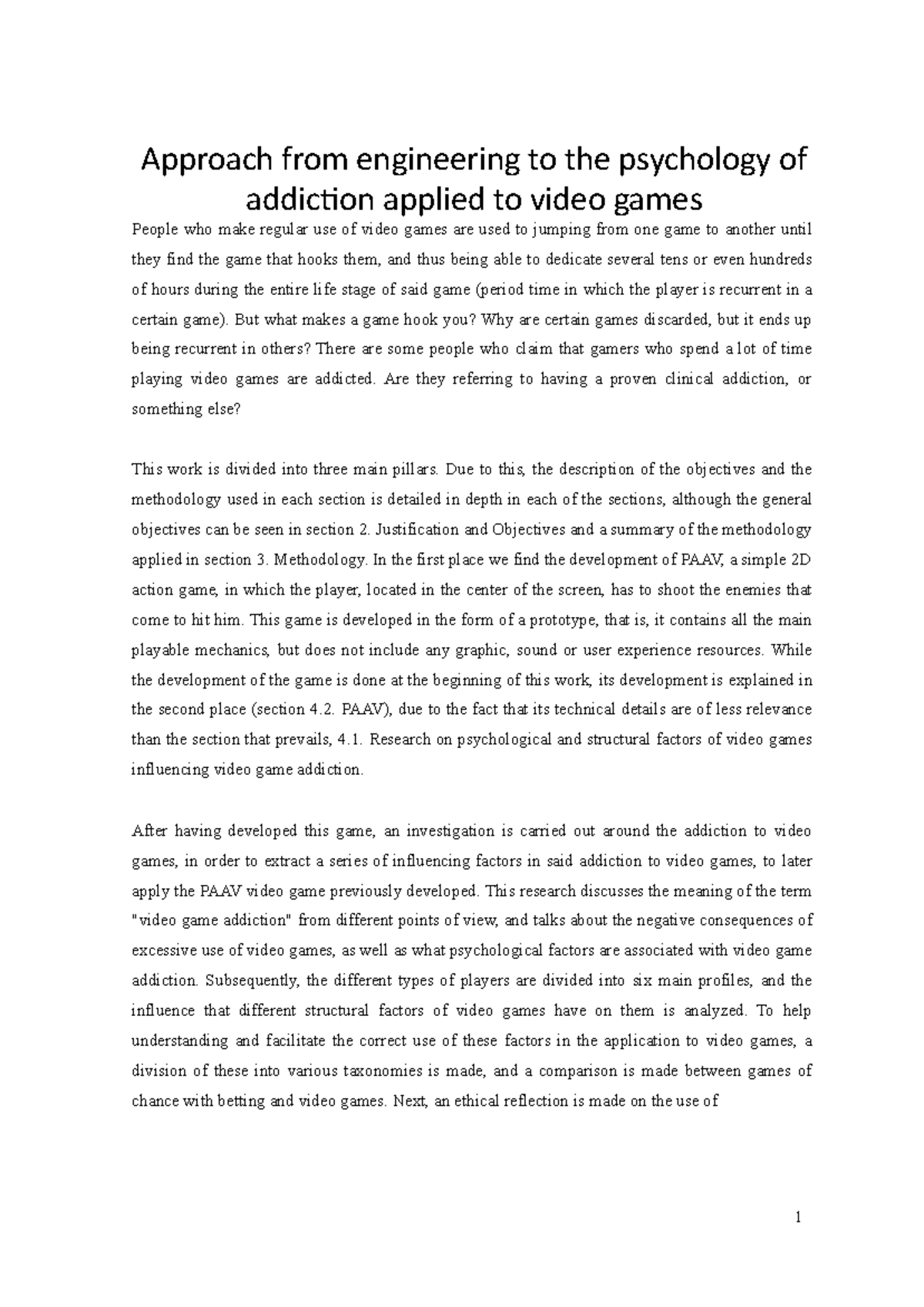 Approach from engineering to the psychology of addiction applied to ...