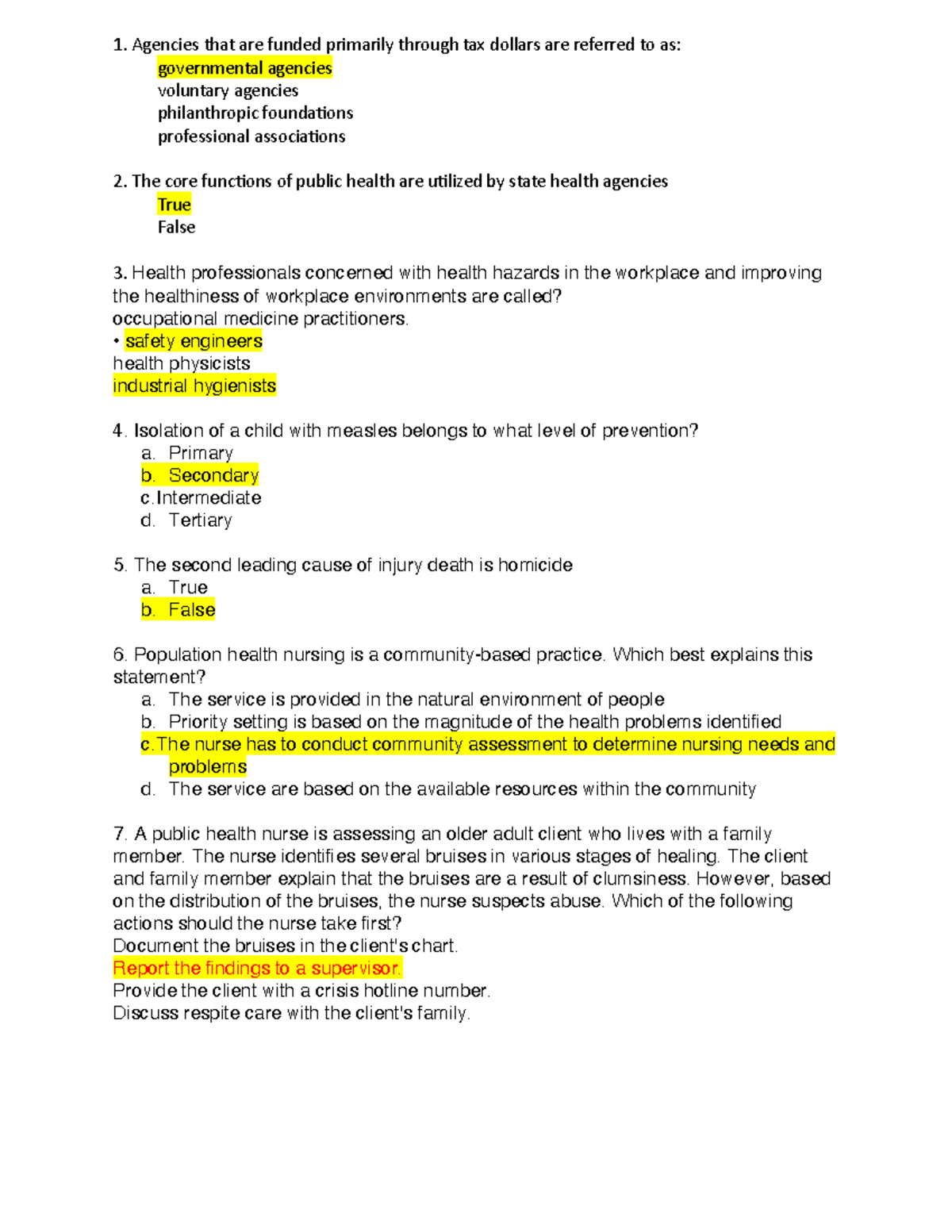 Final exam hin 269 - Agencies that are funded primarily through tax ...