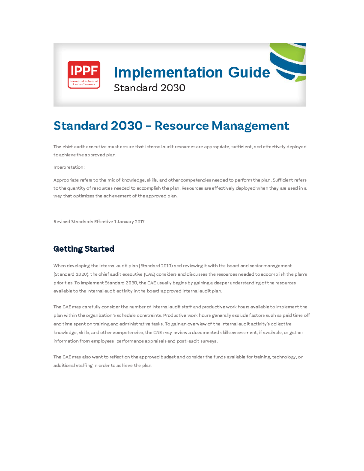 Iia ig standard 2030 resource management - Standard 2030 – Resource ...
