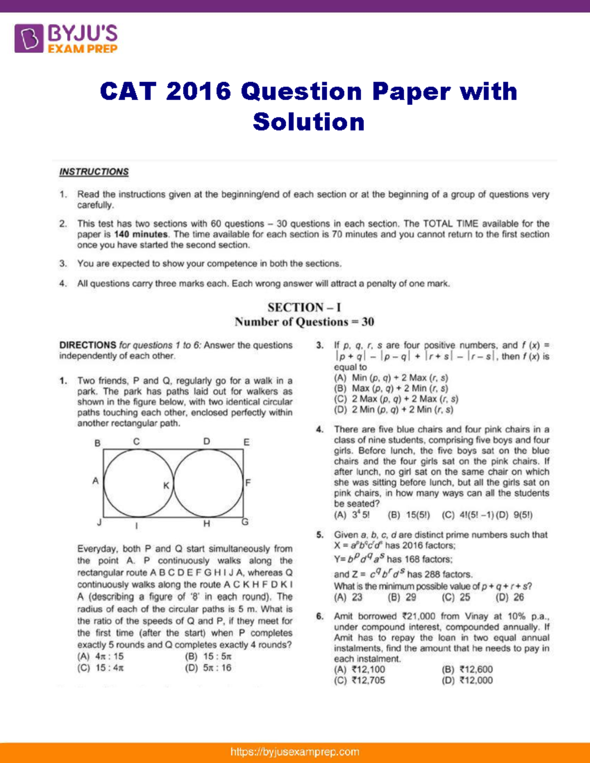 Cat 2016 question paper with solution 18 - CAT 2016 Question Paper with ...
