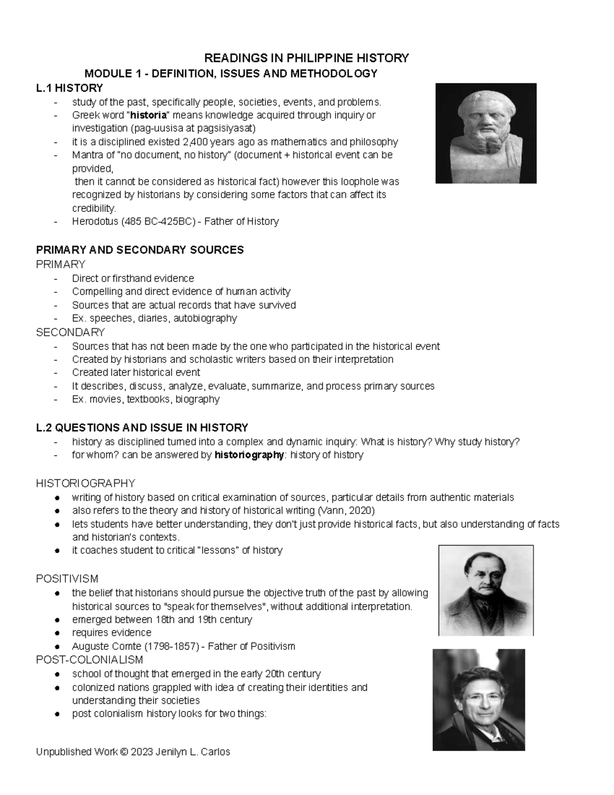 Readings in Philippine History - Reviewer by JLC - READINGS IN PHILIPPINE HISTORY MODULE 1 ...