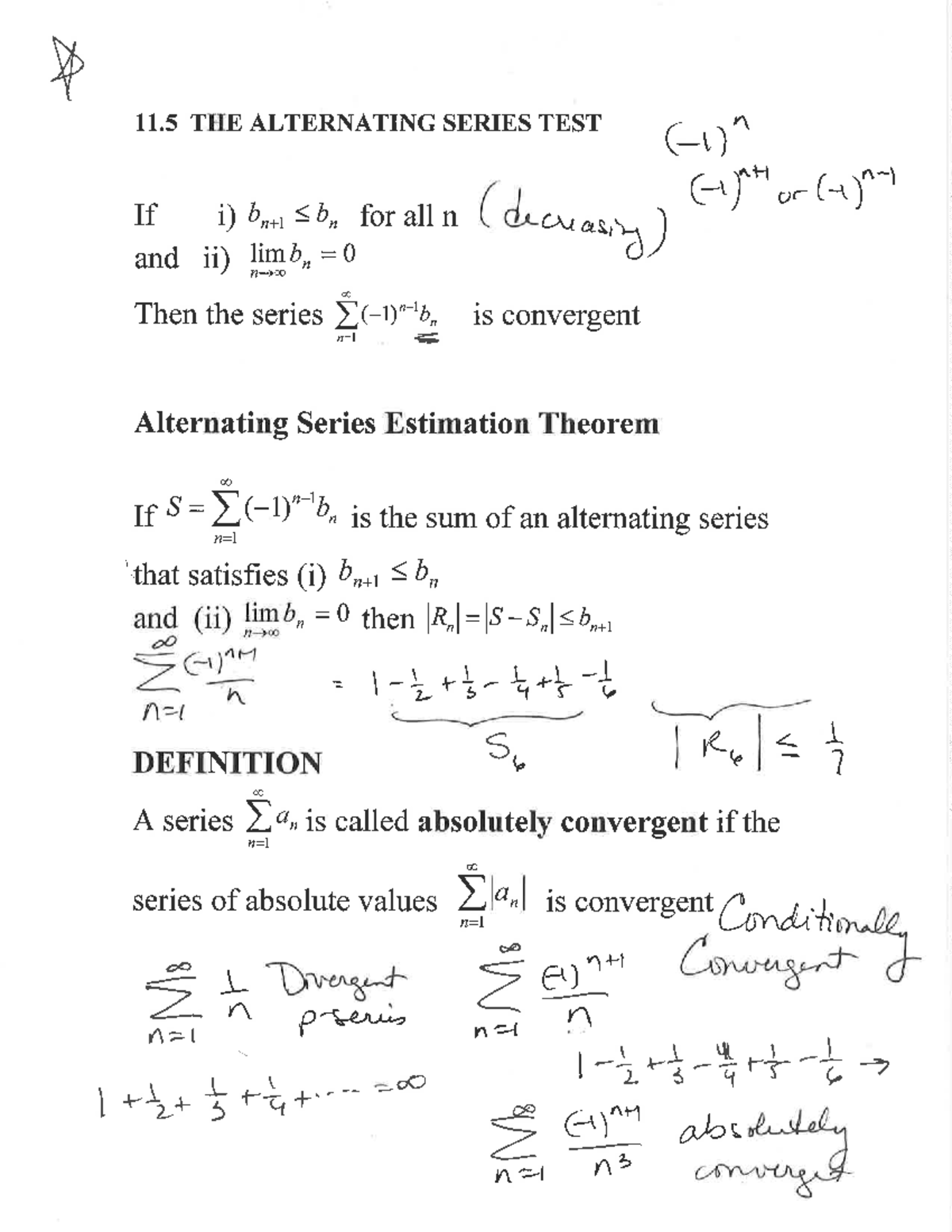 the alternating series test - 11 THE ALTERNATING SERIES TEST C _ olam ...