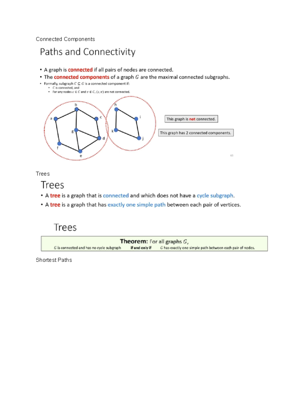 Eecs 203 Part 3 Lecture Notes From Greg Bodwin Eecs 203 Connected Components Trees