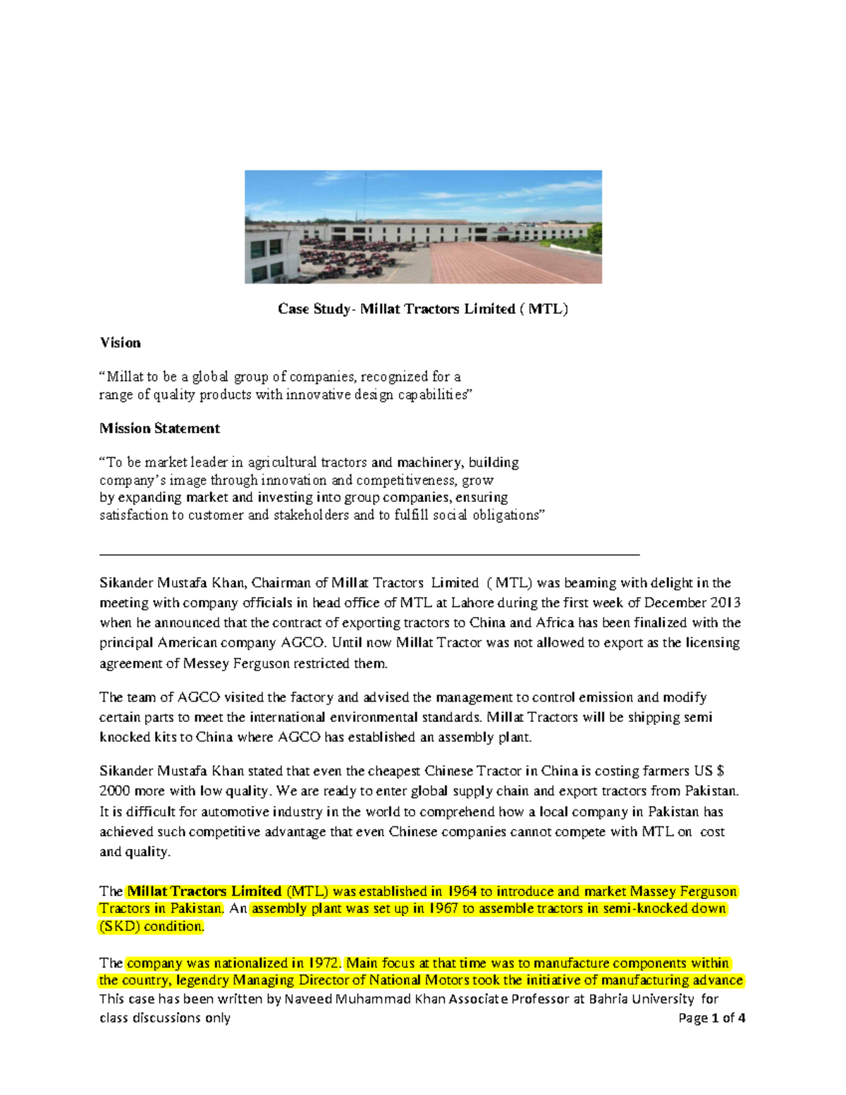 Case-Study-Millat-Tractors-ME-1-17102022-024507 pm - This case has been written by Naveed ...