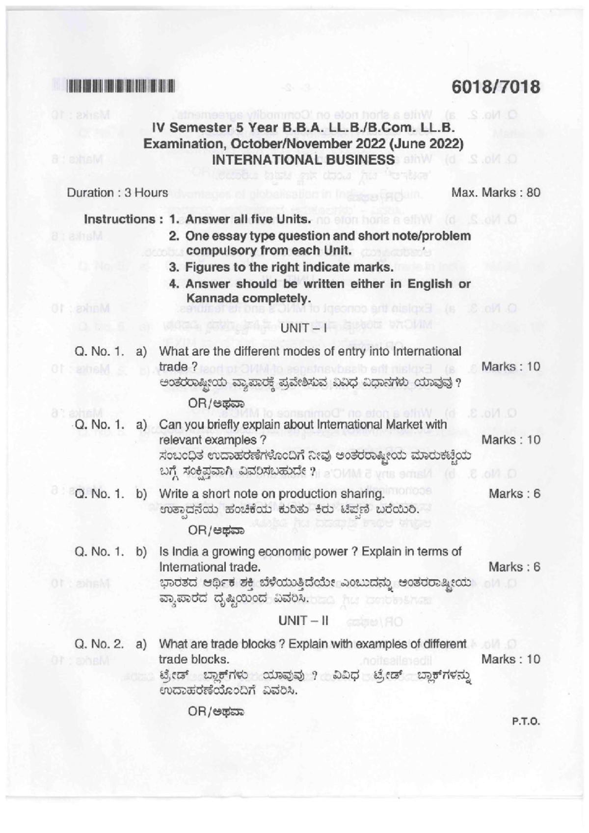 C - Question paper - IV Semester 5 Year B.B. LL. Examination, 2022 ...