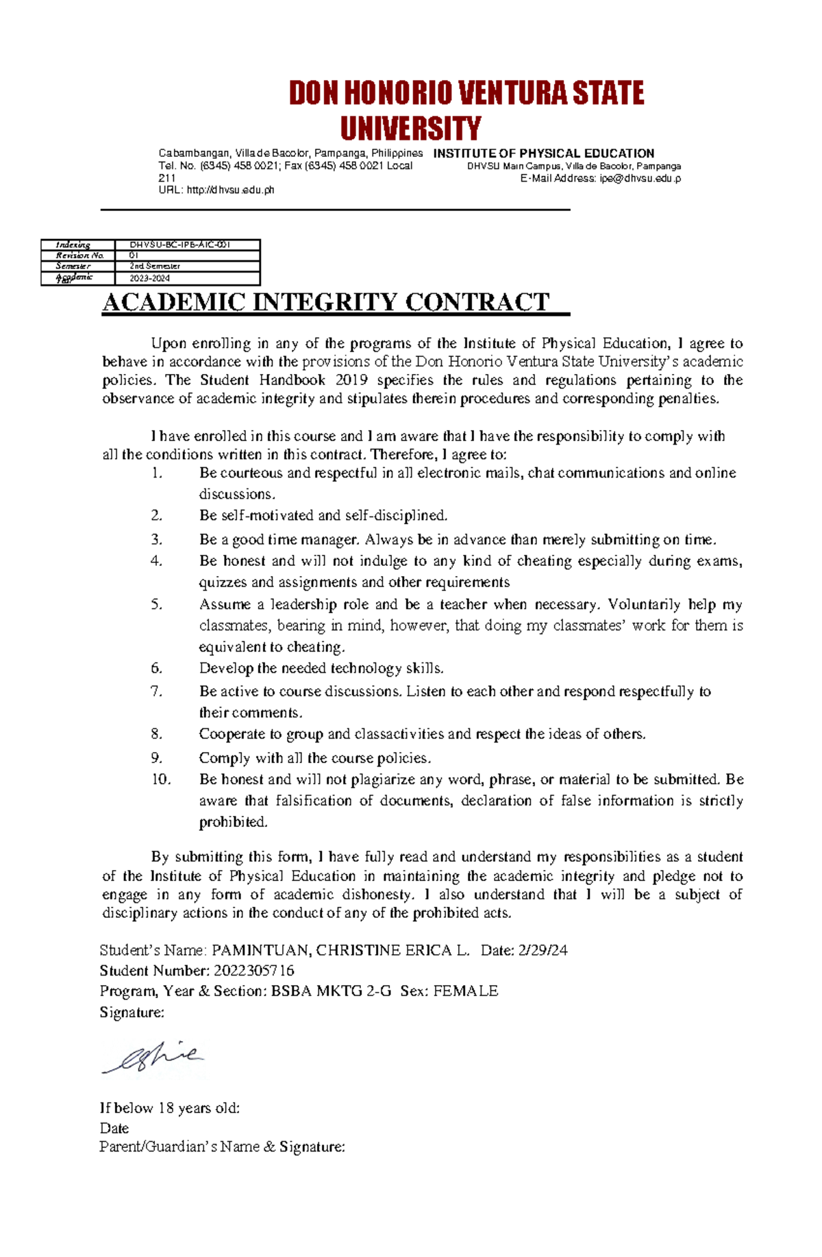 Academic-Integrity-Form - DON HONORIO VENTURA STATE UNIVERSITY ...