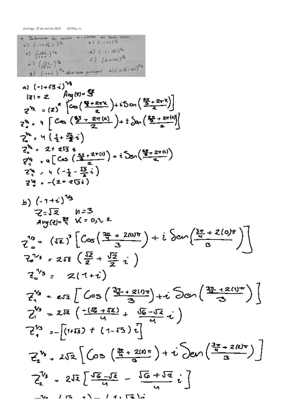 VC 4 - EJERCICIOS RESUELTOS DE VARIABLE COMPLEJA - Variable Compleja - domingo, 23 de abril de ...
