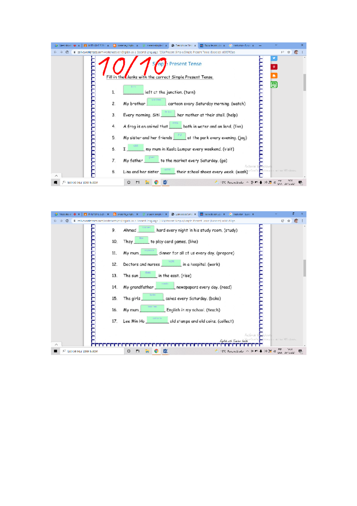 Classwork 1 - xxxx - Ingles 1 - Studocu