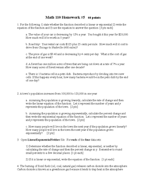 MATH 110-Homework 4 - CH Work and assignment - Math 110 Homework #4 42 ...