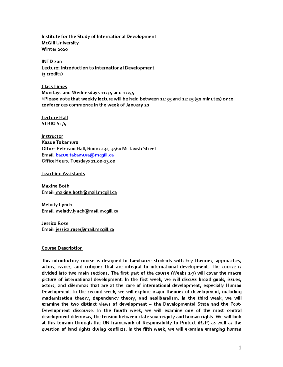 INTD 200 Syllabus Winter 2020 - Institute for the Study of ...