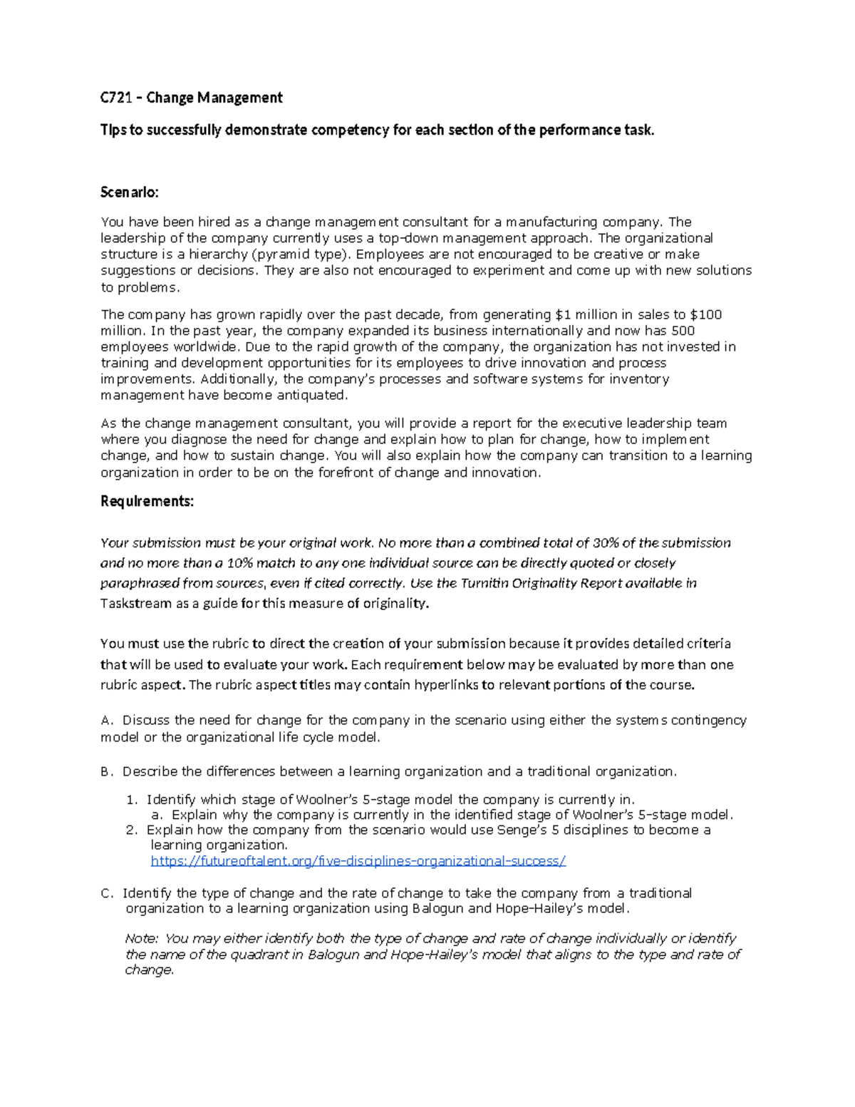 C721 Chng Mgt Task Tips - change management tasks - C721 – Change ...