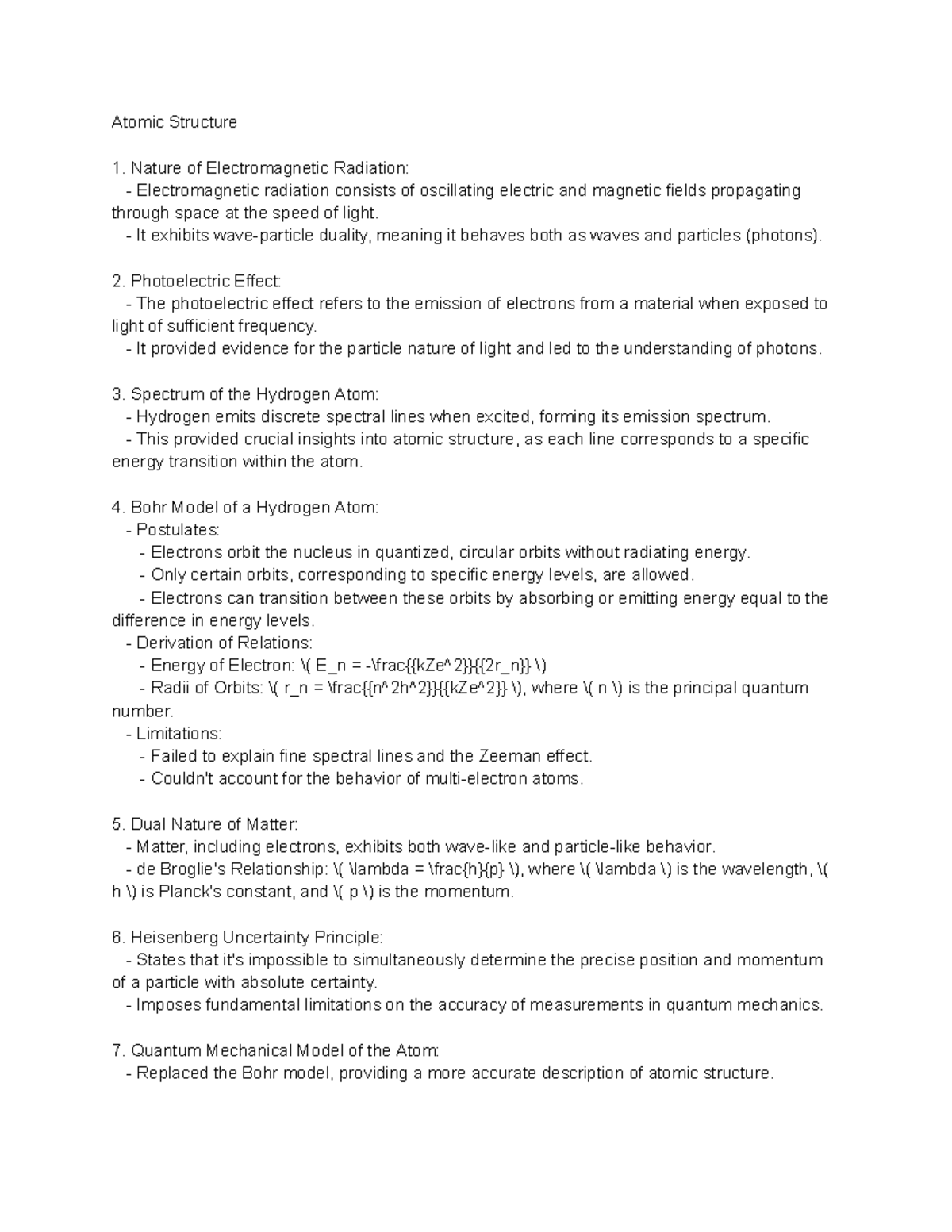 Atomic Structure - Atomic Structure Nature of Electromagnetic Radiation ...