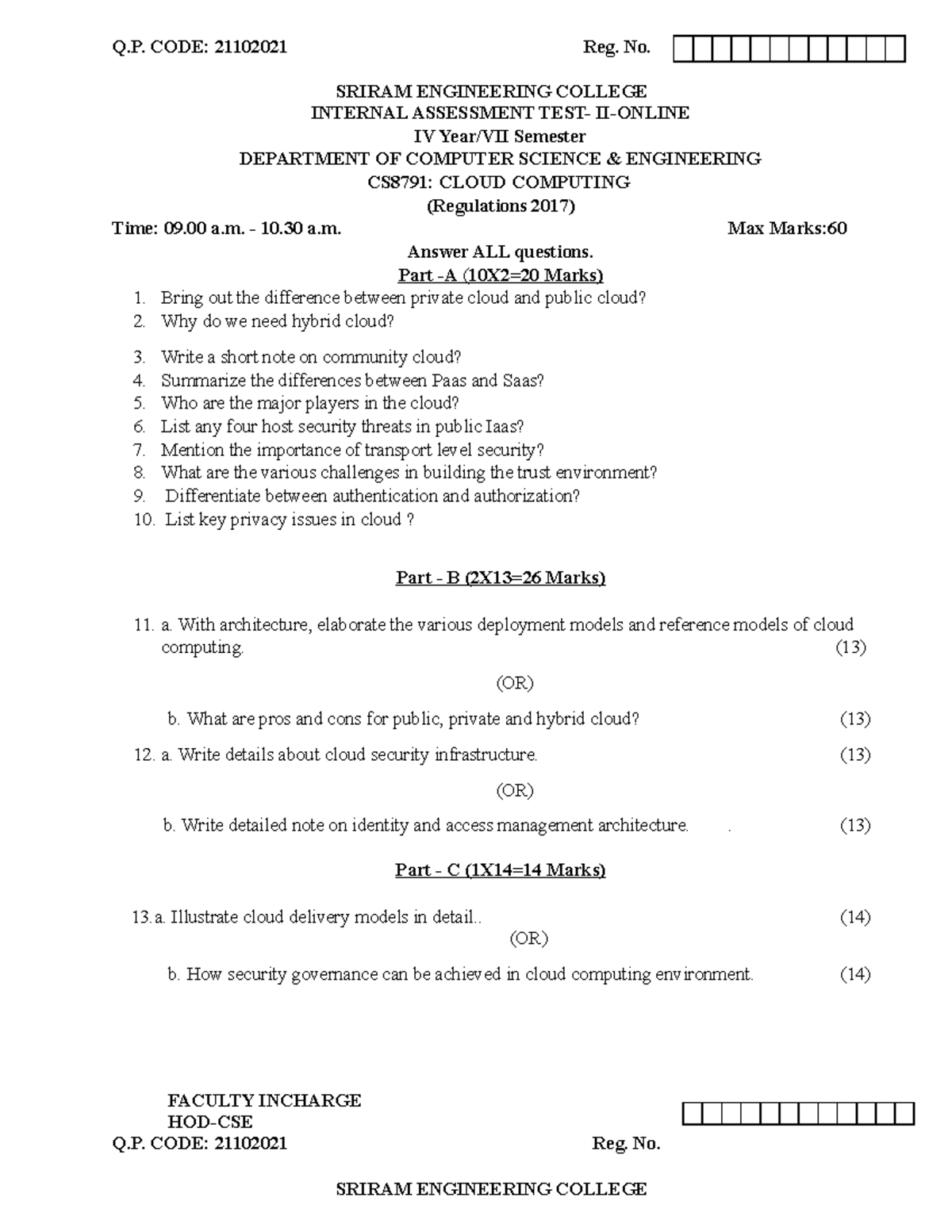 CC IAT -2 QP - Cc notes - Q. CODE: 21102021 Reg. No. SRIRAM ENGINEERING ...