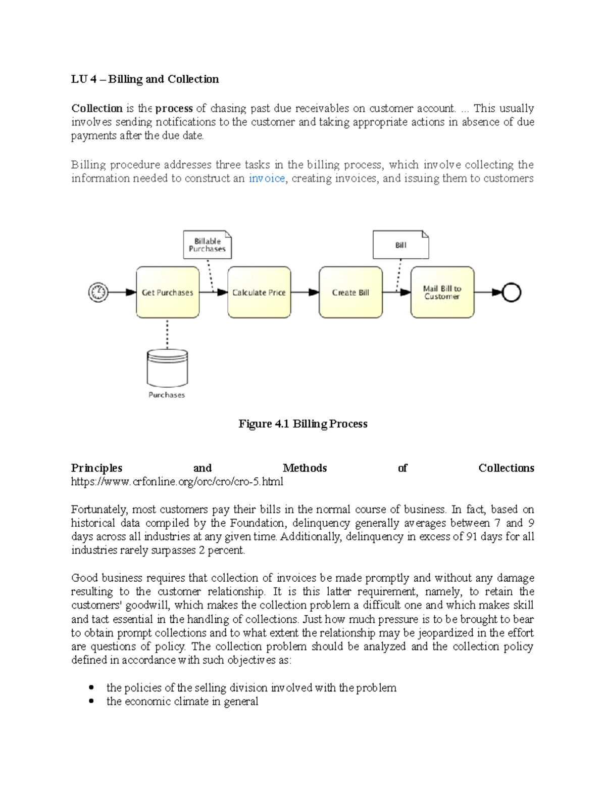 LU4 Billing and Collection - LU 4 – Billing and Collection Collection ...