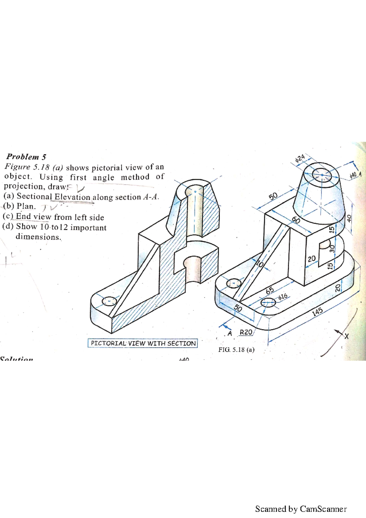 Assignment no.6 Sectional orthographic - Problem 5 224 Figure 5 (a ...