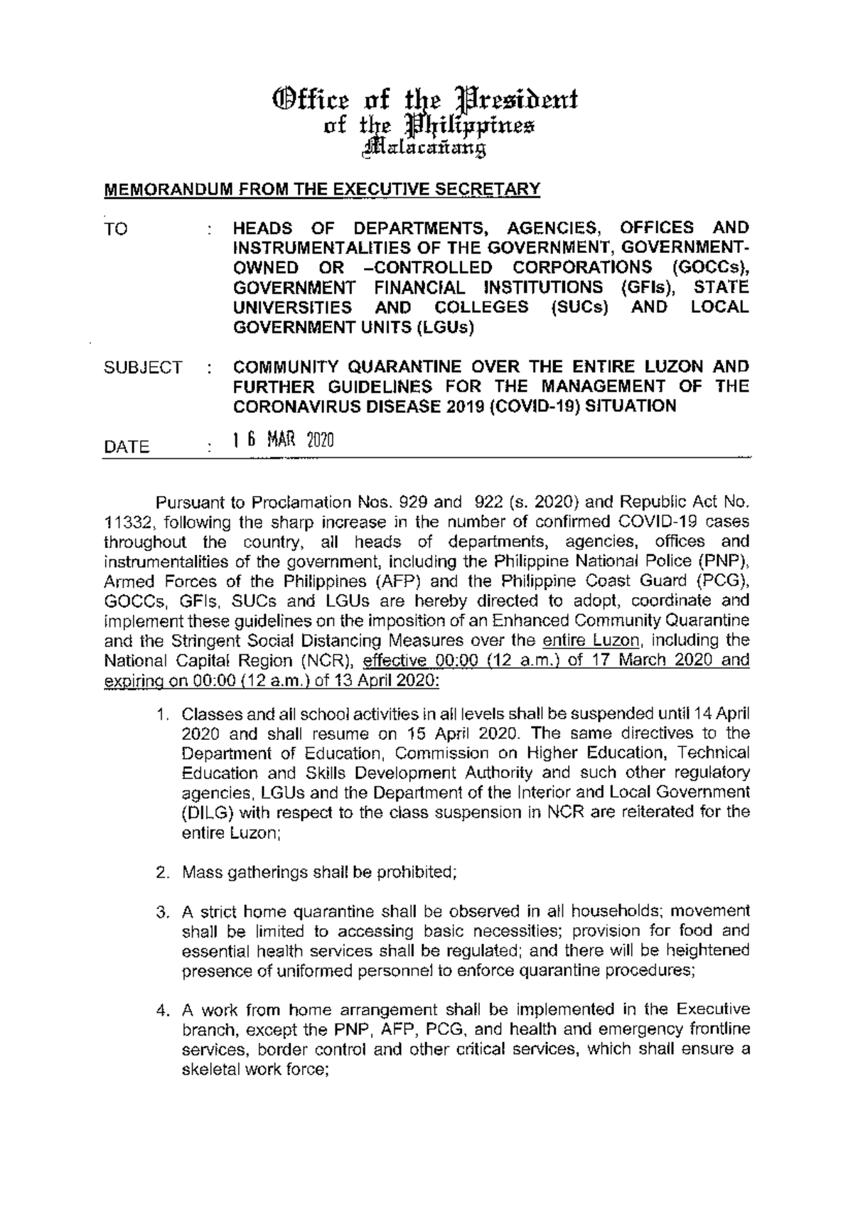 202003 16 Memorandum FROM ES RRD - Civil Engineering - Studocu