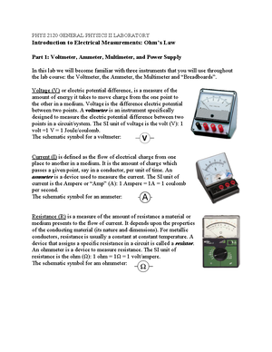 Exploratory Study of Resistance Lab 3 - Exploratory Study of Resistance ...