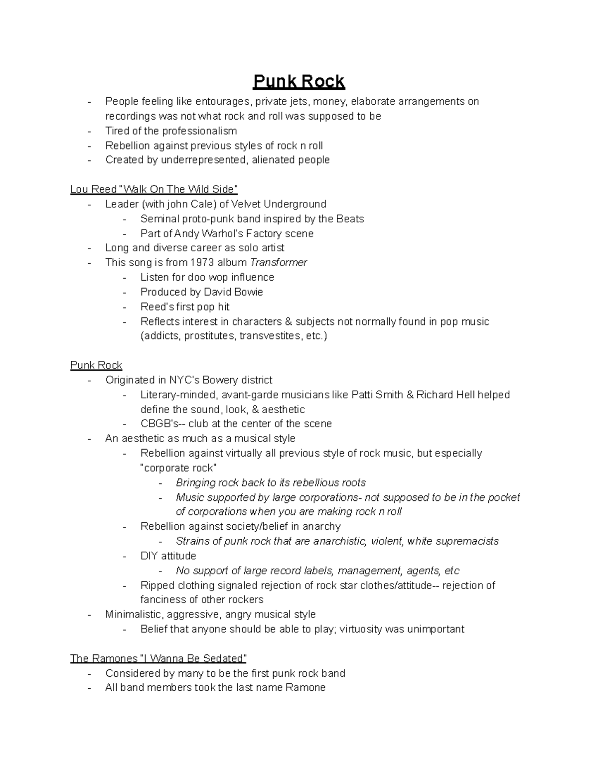 Punk Rock - Lecture notes punk rock - Punk Rock People feeling like ...